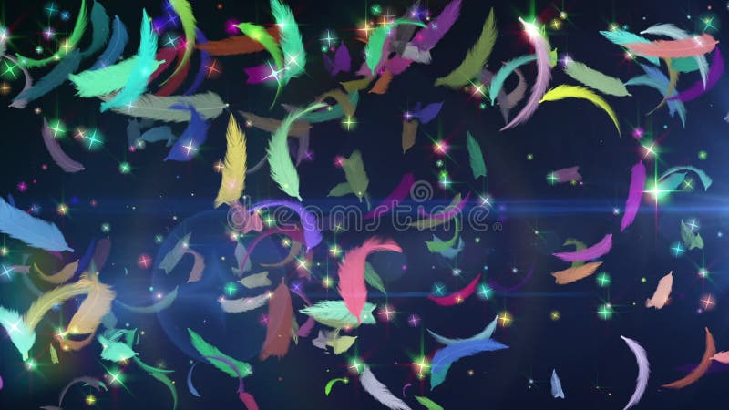 Glow Shiny Feather Particle Loop Animation Stock Video - Video of ...