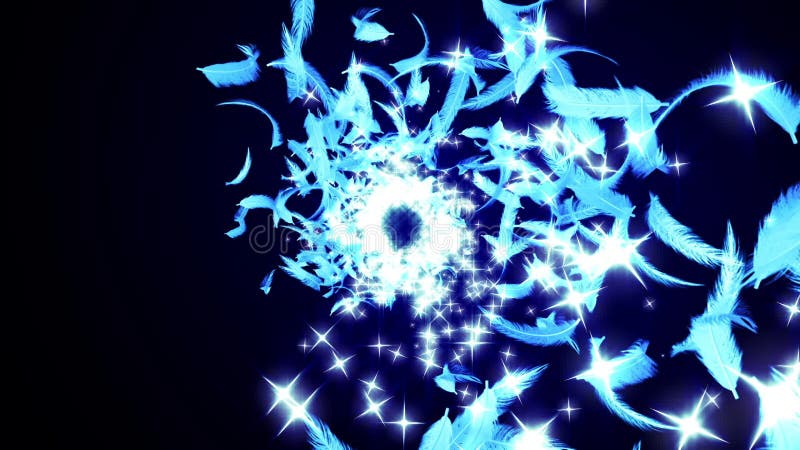 Glow Shiny Feather Particle Loop Animation Stock Footage - Video of ...
