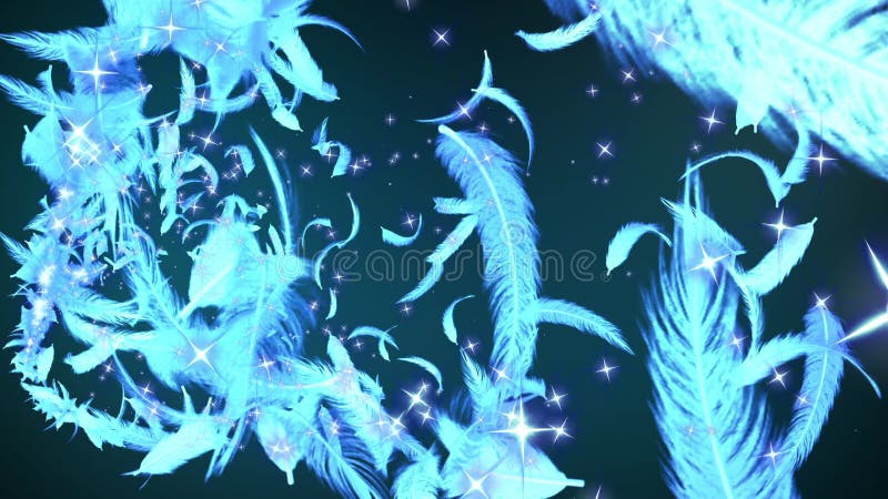 Glow Shiny Feather Particle Loop Animation Stock Footage - Video of ...