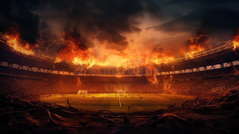 Glow soccer fire stock illustration. Illustration of intensity - 339964490