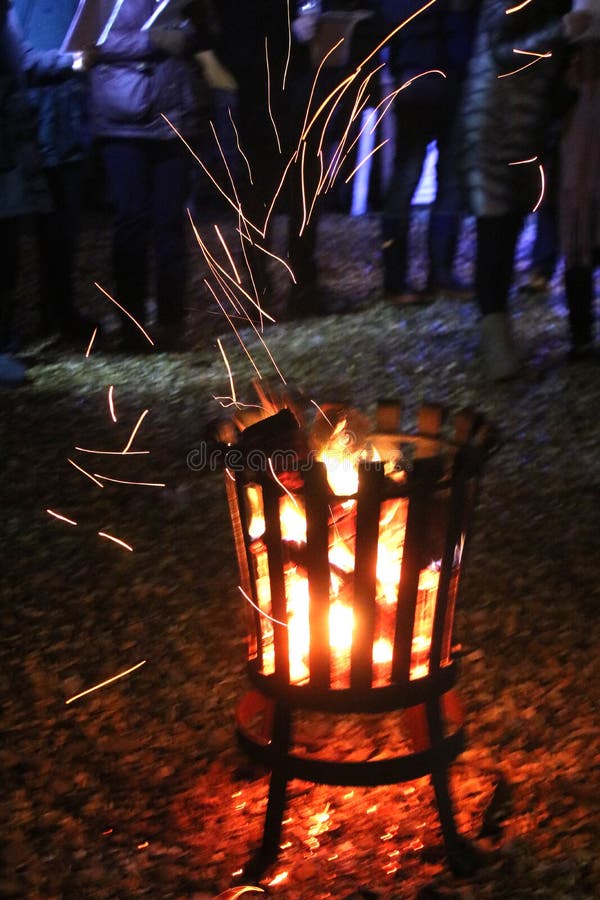 Glow and Sparks from Fire in Brazier Editorial Image - Image of ...
