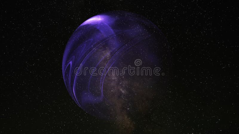 Glow Sphere Planet Structure in Space Stock Illustration - Illustration ...