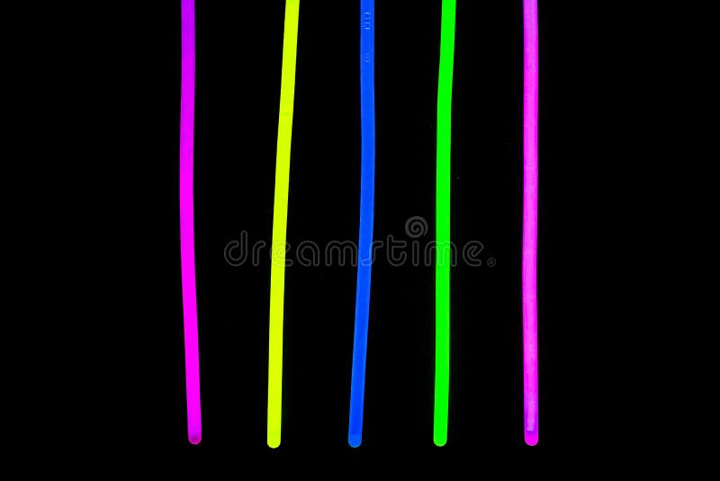 Glow Sticks Fluorescent Lights Stock Photo - Image of black, green ...