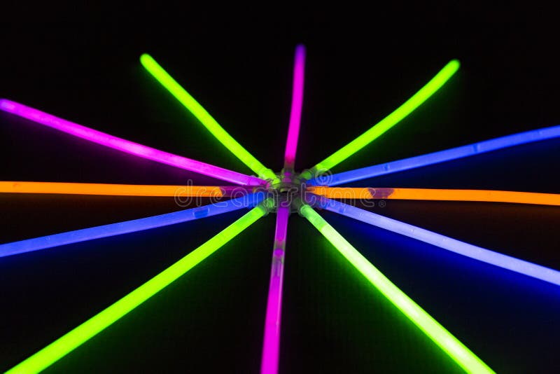 Glow Sticks Fluorescent Lights Stock Photo - Image of music, modern ...