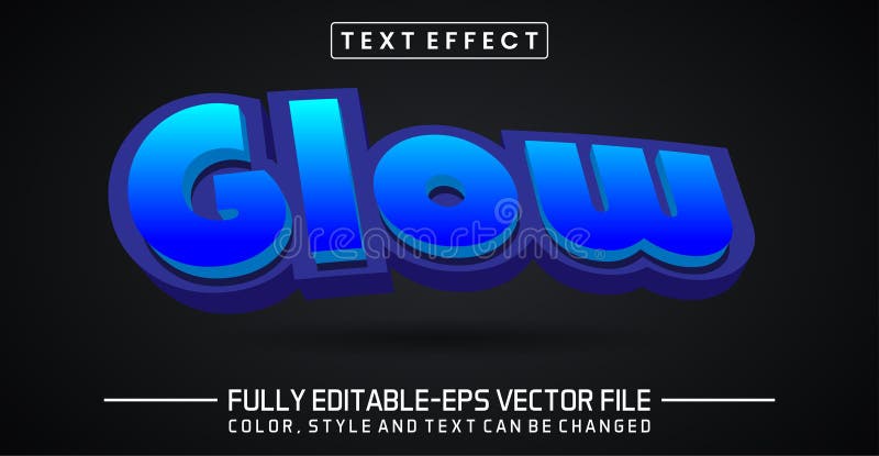 Glow Text Editable Style Effect Stock Vector - Illustration of fabric ...