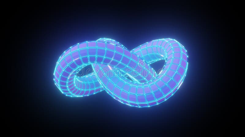 Glow Twisted torus stock video. Video of regular, circle - 345087243