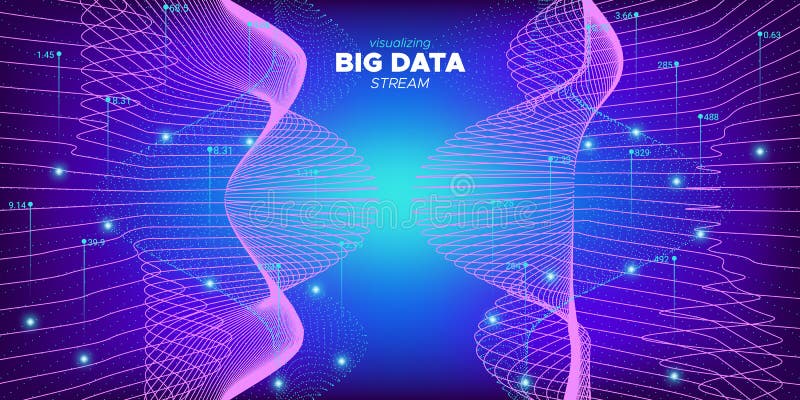 Glow Vector Big Data. Neon Particle Light Stock Vector - Illustration ...