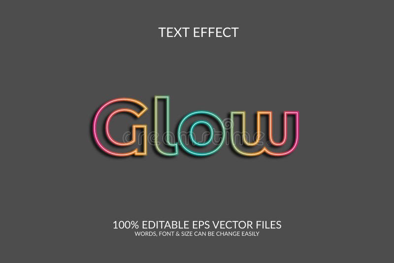 Glow Vector Eps 3d Text Effect Illustration. Stock Illustration ...