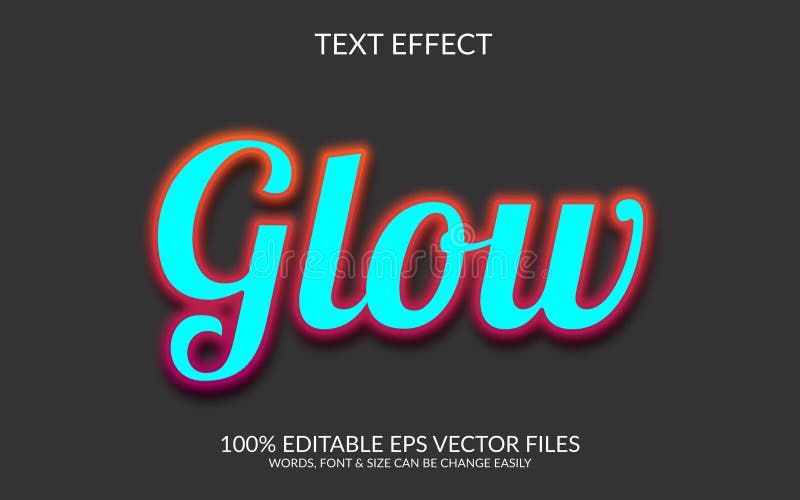 Glow Vector Eps 3d Text Effect Illustration. Stock Illustration ...