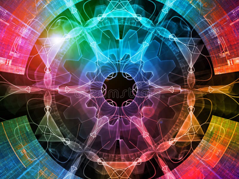Glow of the Virtual Space stock illustration. Illustration of clockwork ...
