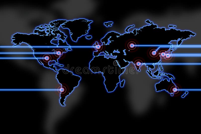 Glow world map alert stock illustration. Illustration of alert - 13429099
