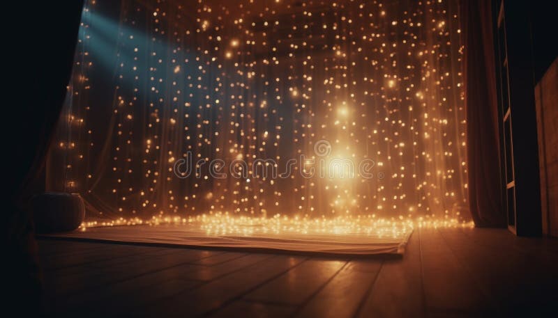Glowing Abstract Backdrop Illuminates Stage Performance Space Generated ...