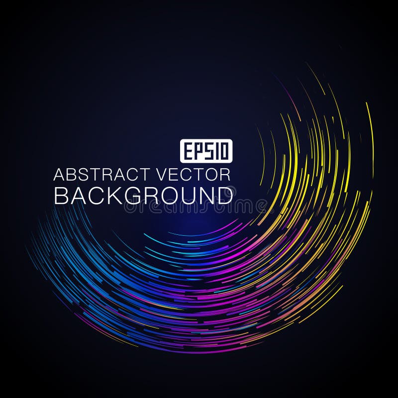 Glowing Abstract Background Consisting of Colored Arcs, Vector Design ...