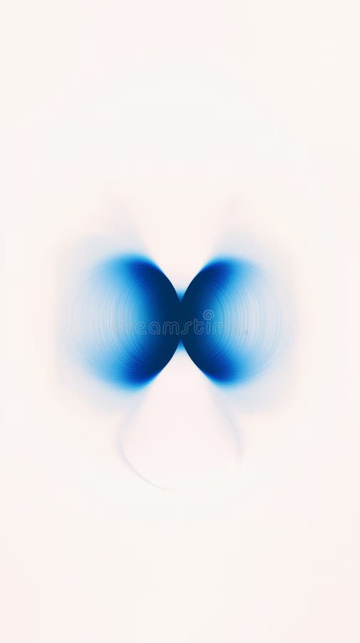 Glowing Abstract Blue Butterfly Shape on a White Background Radiates ...