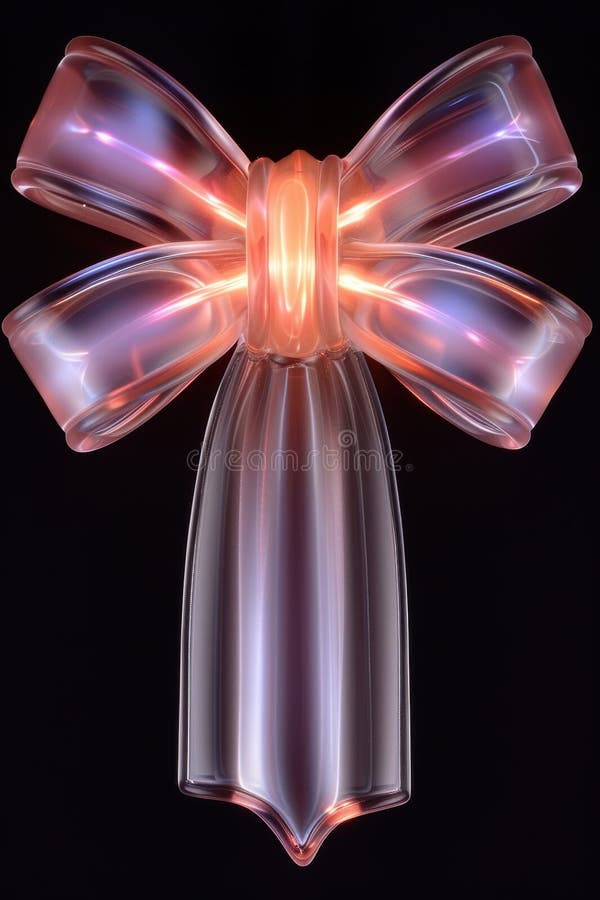 Glowing abstract bow shape stock illustration. Illustration of ...