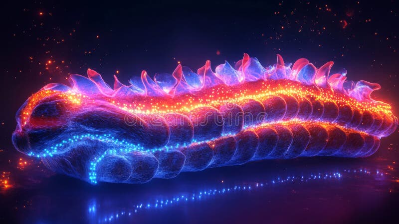 Glowing Abstract Creature with Fire and Energy Stock Illustration ...