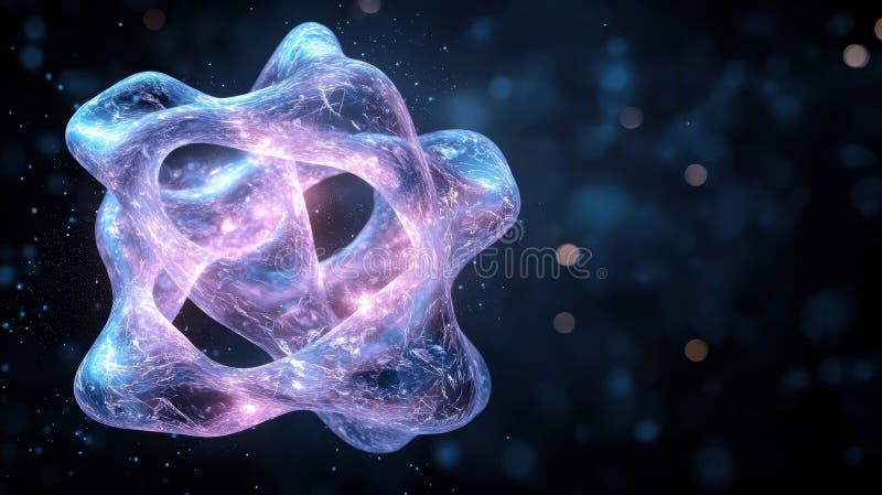 Glowing Abstract Crystal Form in Space Stock Illustration ...