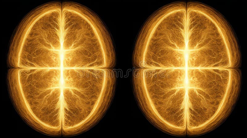 Glowing Abstract Electric Patterns in Circular Forms with Radiant ...