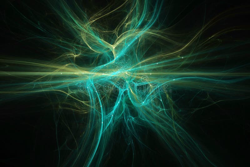 A Glowing Abstract Energy Wave. with Bright Lights on a Black ...