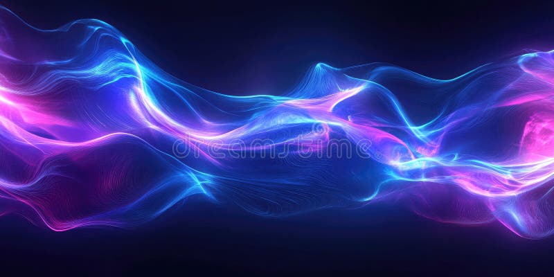 Glowing Abstract Energy Waves in Blue and Purple Creating a Dynamic and ...