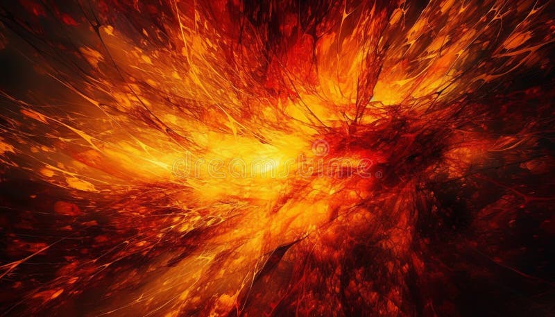 Glowing Abstract Flame Ignites Chaotic Space Inferno Generated by AI ...