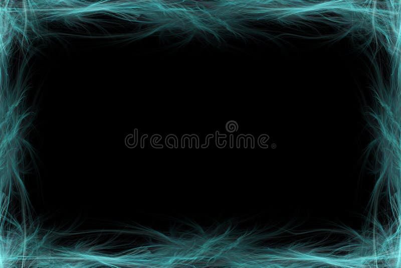 A Glowing Abstract Fractal Border Frame. Set Against a Black Bakground ...
