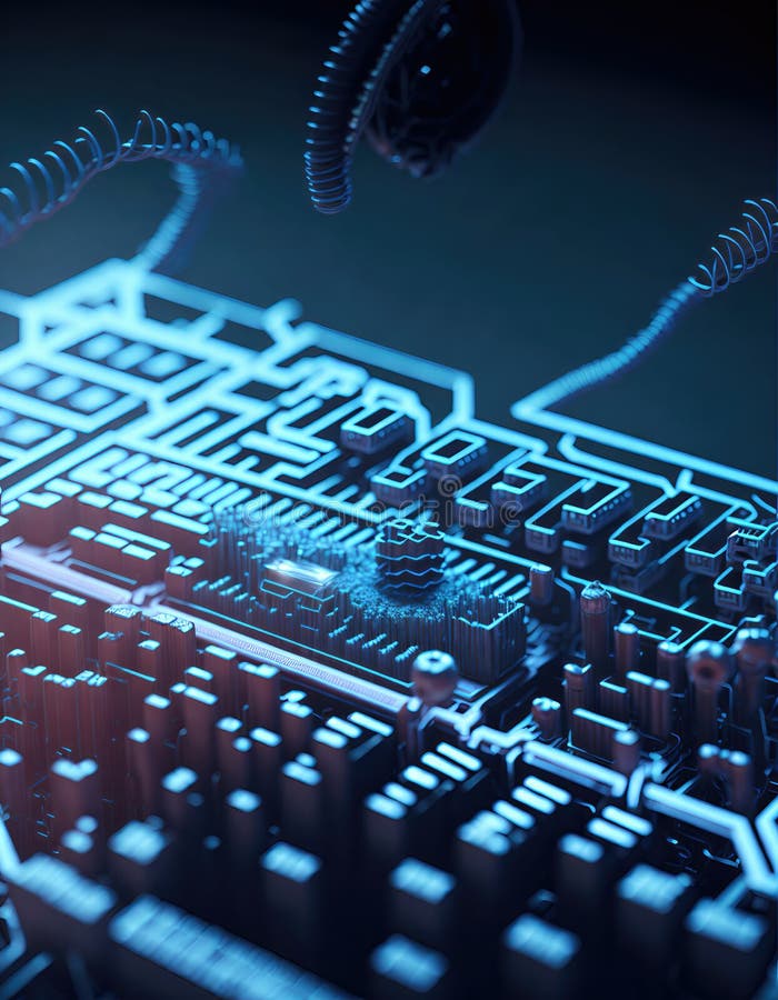 Glowing Abstract Futuristic Colorful Science Technology Background ...