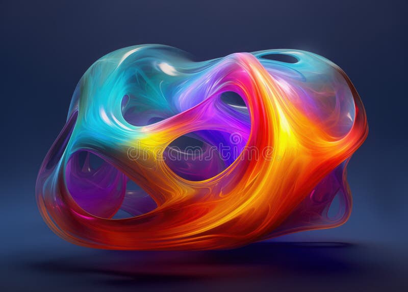 Glowing Abstract Glass Rainbow Object Stock Illustration - Illustration ...
