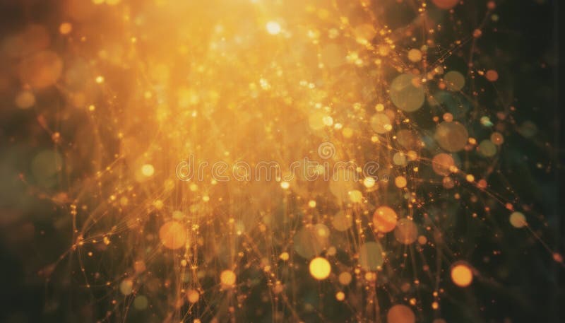 Glowing Abstract Golden Bokeh Lights with Soft Lens Flare Stock Image ...