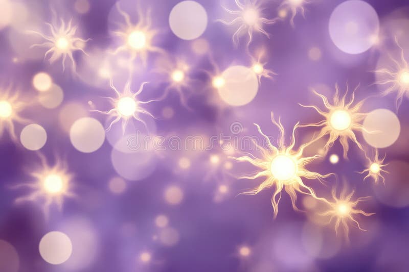 Glowing Abstract Light Sparks Purple Bokeh Background Soft Focus Stock ...