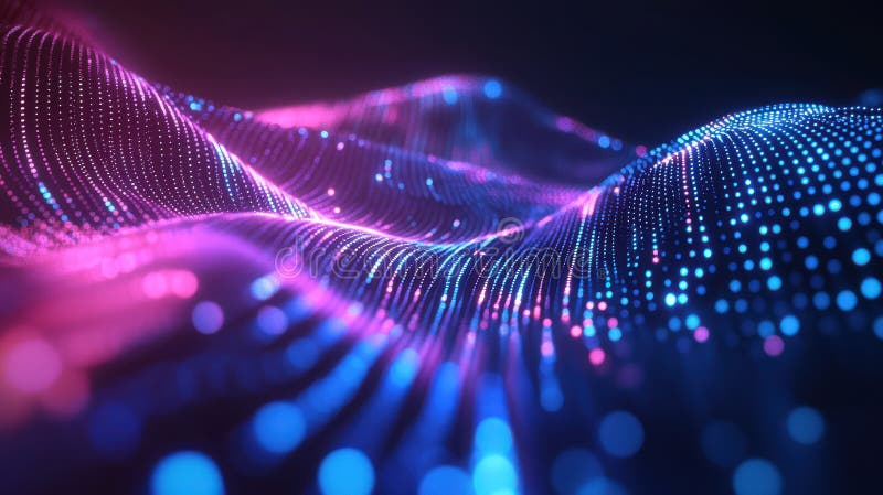 Glowing Abstract Light Technology Background Set Against a Dark ...