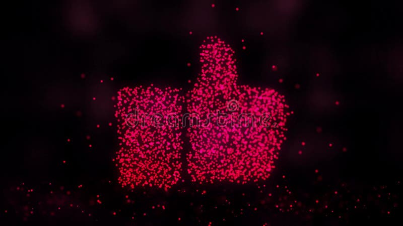 Glowing Abstract Like Sign, Like Symbol Made of Red Particles. Abstract ...