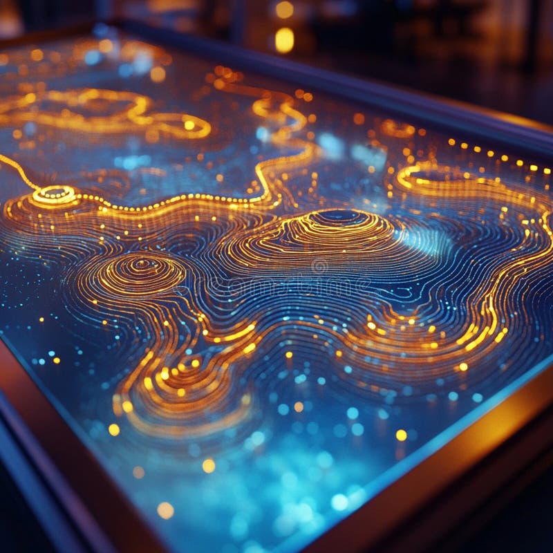 Glowing Abstract Map Design. Stock Illustration - Illustration of ...