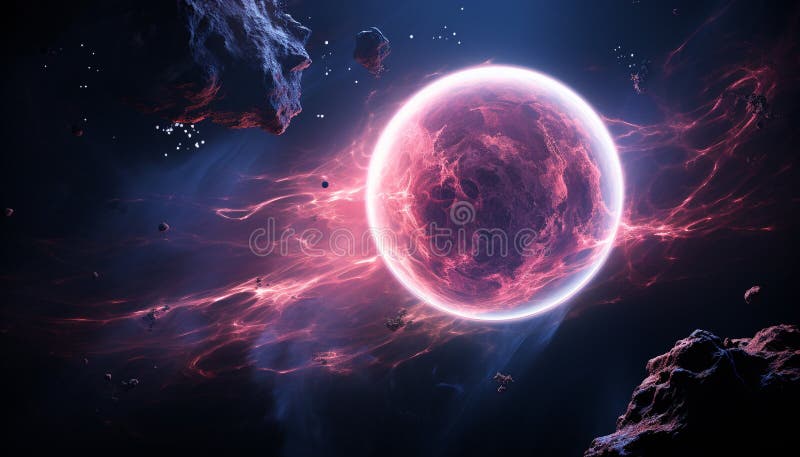 Glowing Abstract Nebula, a Bright Explosion of Multi Colored ...