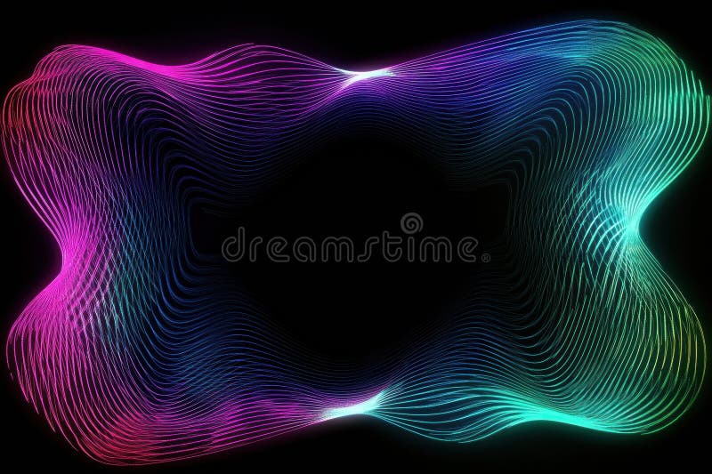 Glowing Abstract Neon Lines Create a Mesmerizing Visual Effect in a ...