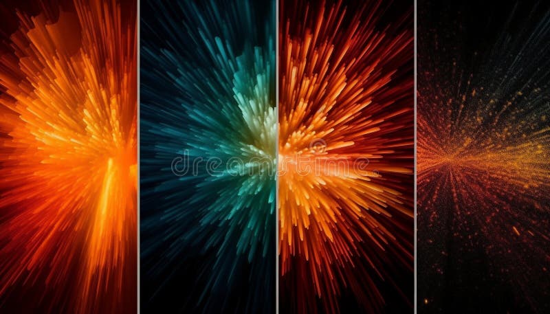 Glowing Abstract Pattern Explodes in Vibrant Colors Generated by AI ...