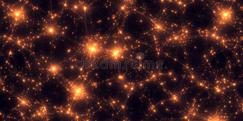 Glowing Abstract Pattern with Repeating Data Nodes and Bright Points of ...