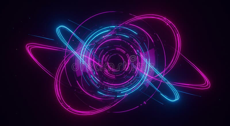 Glowing Abstract Shapes Featuring Interconnected Loops and Spirals in ...