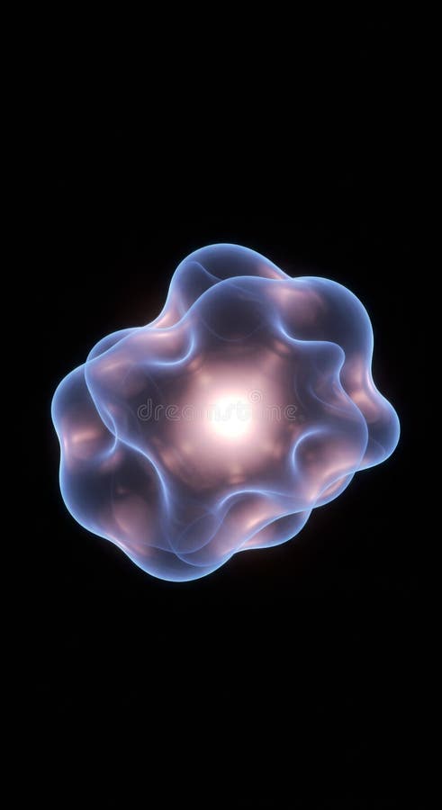 Glowing Abstract Sphere with Irregular Shape in Dark Background Stock ...