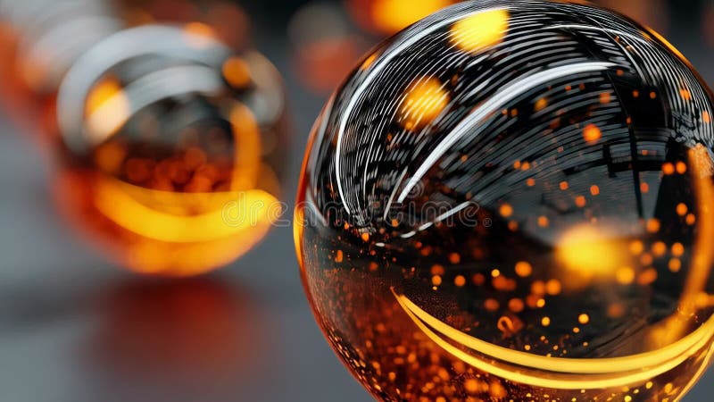 Glowing Abstract Spheres with Bright Light Patterns Stock Footage ...