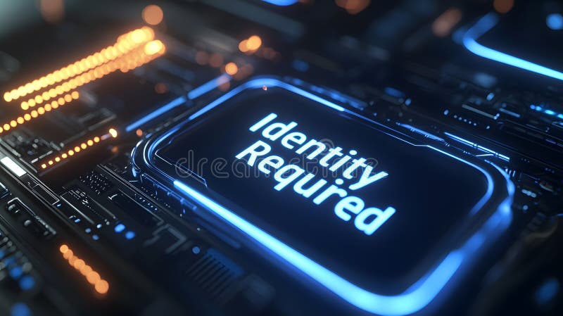 Glowing Abstract Text Box with Identity Requirement Stock Illustration ...