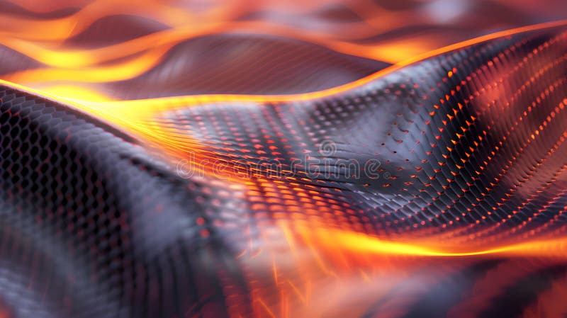 Glowing Abstract Wave Pattern in Shades of Orange and Black Stock Photo ...