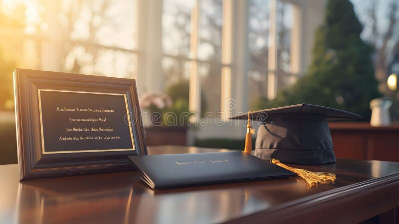 A Glowing Academic Achievement Scene Featuring a Diploma, Graduation ...