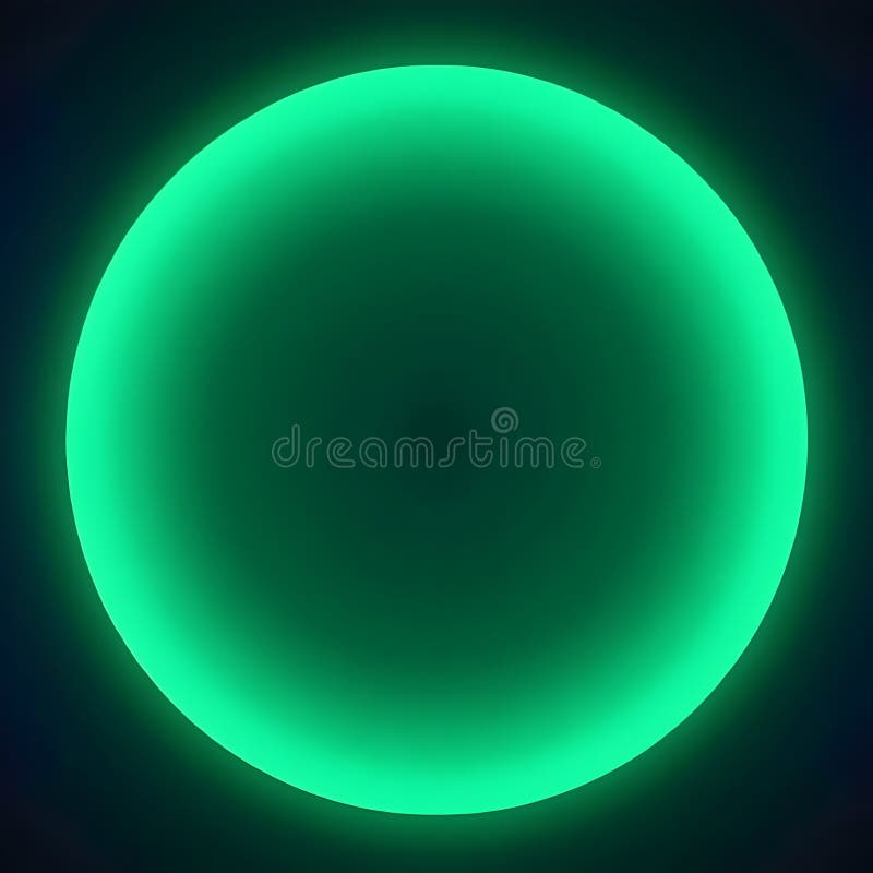 Glowing Acid Green Neon Circle on Dark Blue Background for Use in Tech ...