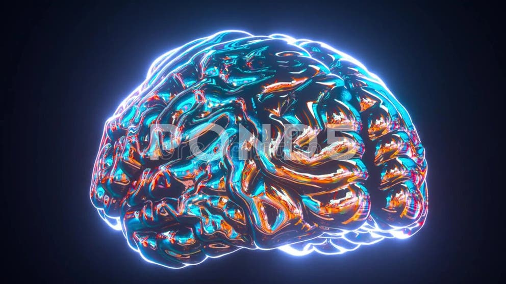 Glowing AI Brain stock illustration. Illustration of futuristic - 392596618