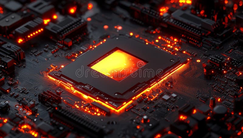 Glowing AI Chip Powering Modern Technology with Advanced Processing and ...