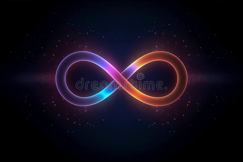 Glowing AI Infinity Symbol on a Futuristic Abstract Geometric Gradient ...