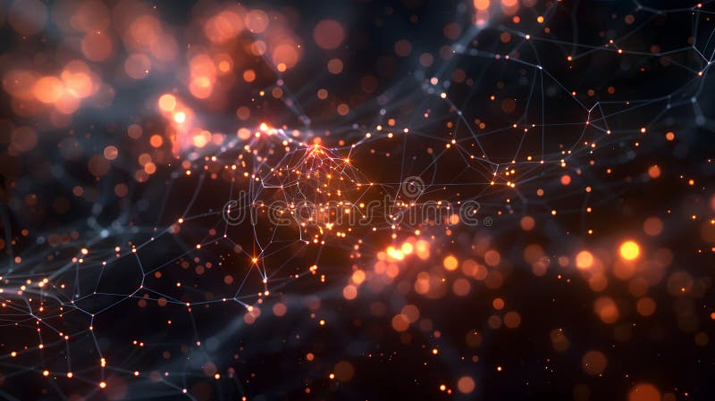 Glowing AI-powered Neural Network Visualized. Stock Illustration ...