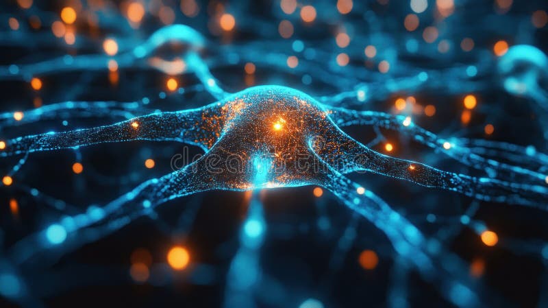 Glowing AI-Powered Neural Network Visualized As an Interconnected Web ...