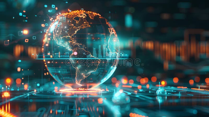 Glowing AI-powered Predictive Model Visualized. Stock Illustration ...